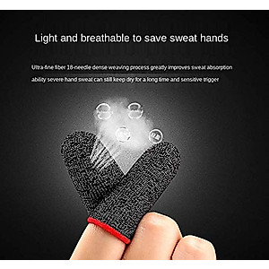 Mobile game finger cot 0.3mm silver fiber anti-sweat smooth touch screen finger protector suitable for PUBG/knife cut/rules of survival compatible with mobile phones and tablets thumb socks for gaming