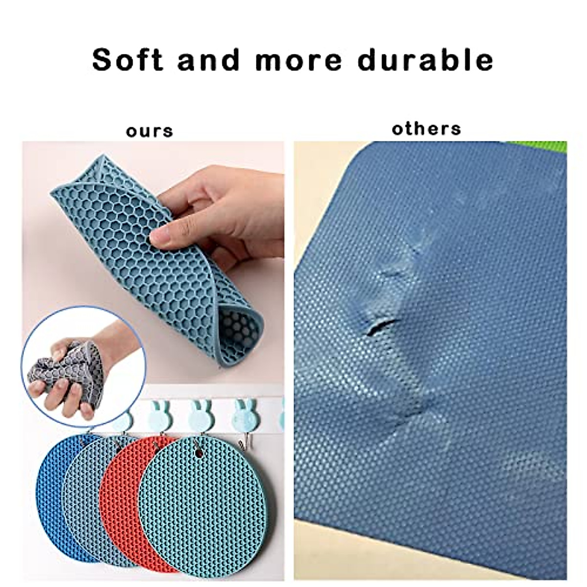 Large Jar Opener Gripper Pad 4PCS, Jar Opener for Seniors with Arthritis&Weak Hands,Bottle Opener,Non-Slip Jar Lid Opener Kitchen Coasters Heat Insulation Pad