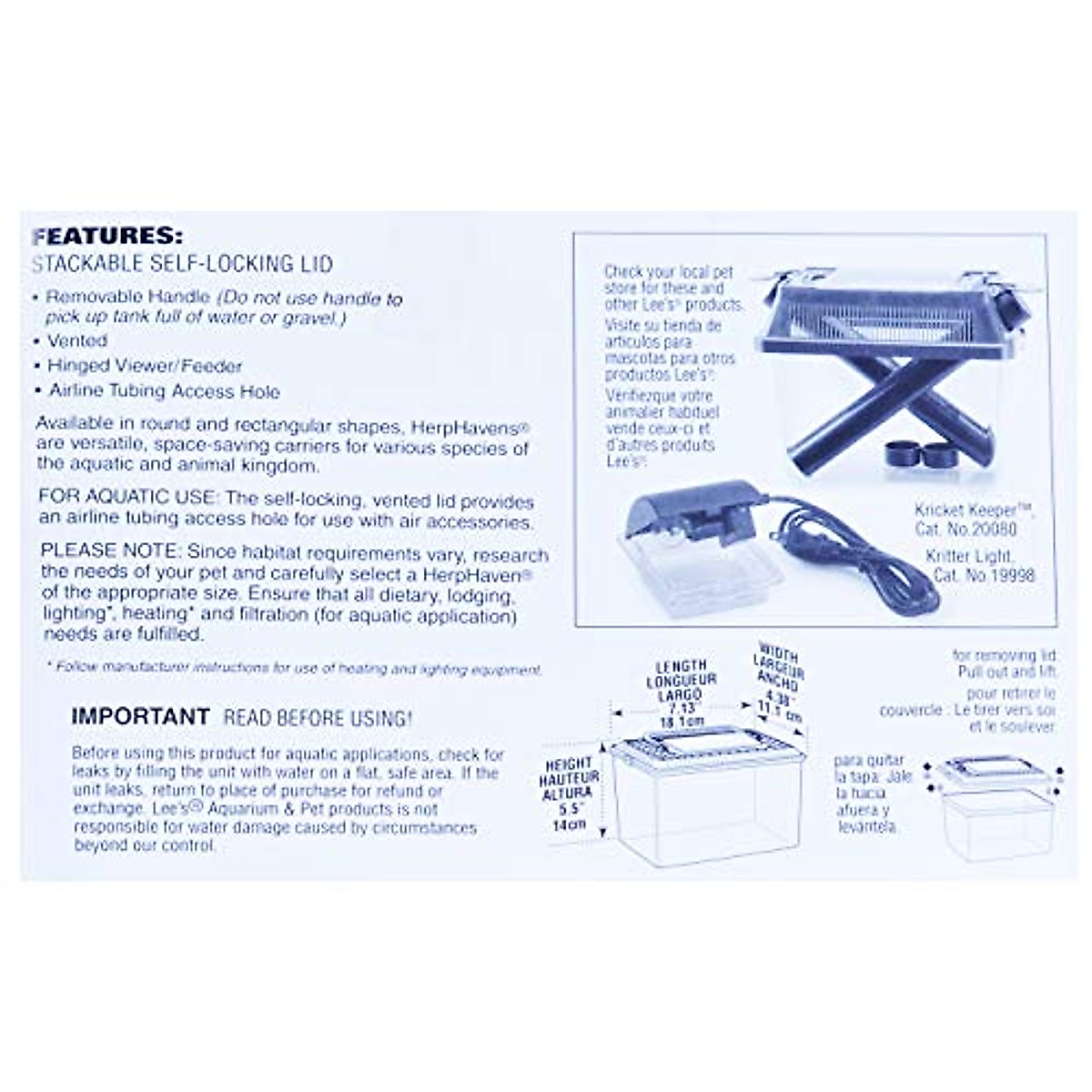 Lees Aquarium Herphaven Rectangle Reptile Carrier