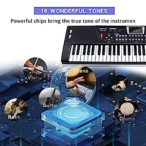 biikoosii 61 key piano keyboard,keyboard piano for beginners keyboard piano with built-in dual speakers and microphone portable digital electric piano