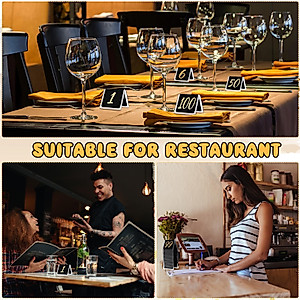 Suzile Table Numbers 1-100, 100-piece Double Sided Gold Acrylic Table Number Tents, 3.15" x 2.75" Number Signs for Receptions, Banquets, Restaurants, and Wedding(Black and Gold)