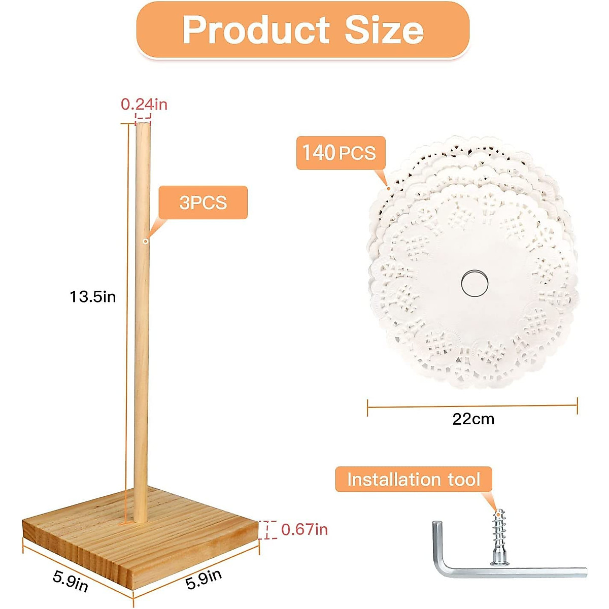 Donut stand, 4PCS Wooden Donut Stand Display Farmhouse Donut Holder, Reusable Bagel Holder Tower Stand, Suitable for Weddings, Birthday Parties, All Kinds of Parties, Baby Shower (4 packs-Square)