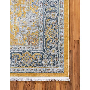 Unique Loom Baracoa Collection Area Rug - Prado (8' 4" x 10' Rectangle, Yellow/ Ivory)