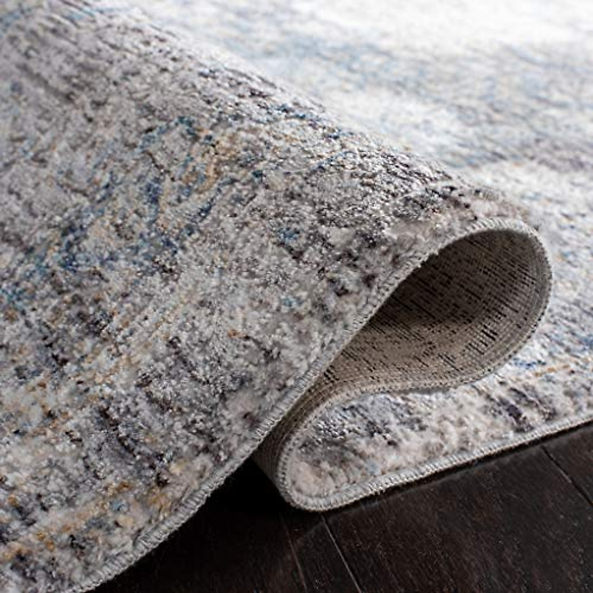 SAFAVIEH Dream Collection 2'6" x 4' Grey/Blue DRM410K Vintage Oriental Distressed Premium Viscose Accent Rug