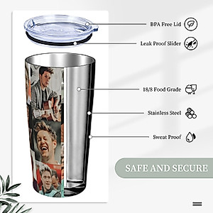 UALWORY Niall Music Horan Tumbler Cup 20oz Travel Coffee Mug with Lid and Straw Stainless Steel Insulated Mugs