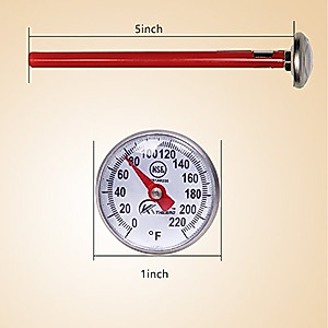 KT THERMO Instant Read 1-Inch Dial Thermometer,Best for The Coffee Drinks,Chocolate Milk Foam