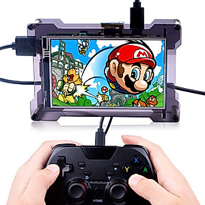 Miuzei Raspberry Pi 4 Touchscreen with Case Fan, 4 inch IPS Touch Screen LCD Display, 800x480 HDMI Monitor for RPI 4b 8gb/4gb/2gb with Touch Pen (Support Raspbian/Kali/Octopi/Ubuntu)- No Raspberry Pi