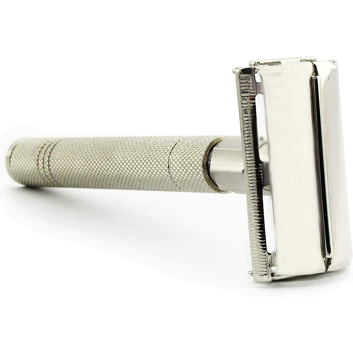 Krisp Beauty Long Handled Double Edge Safety Razor, Butterfly Open Men Women Shaving Razor with 5 Premium Double Edge Shave Blades