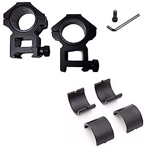 360 Tactical 30mm Heavy Duty Hex Shape Rifle Scope Rings W/1" Inserts High Rise Weaver Style Heavy Duty Ring
