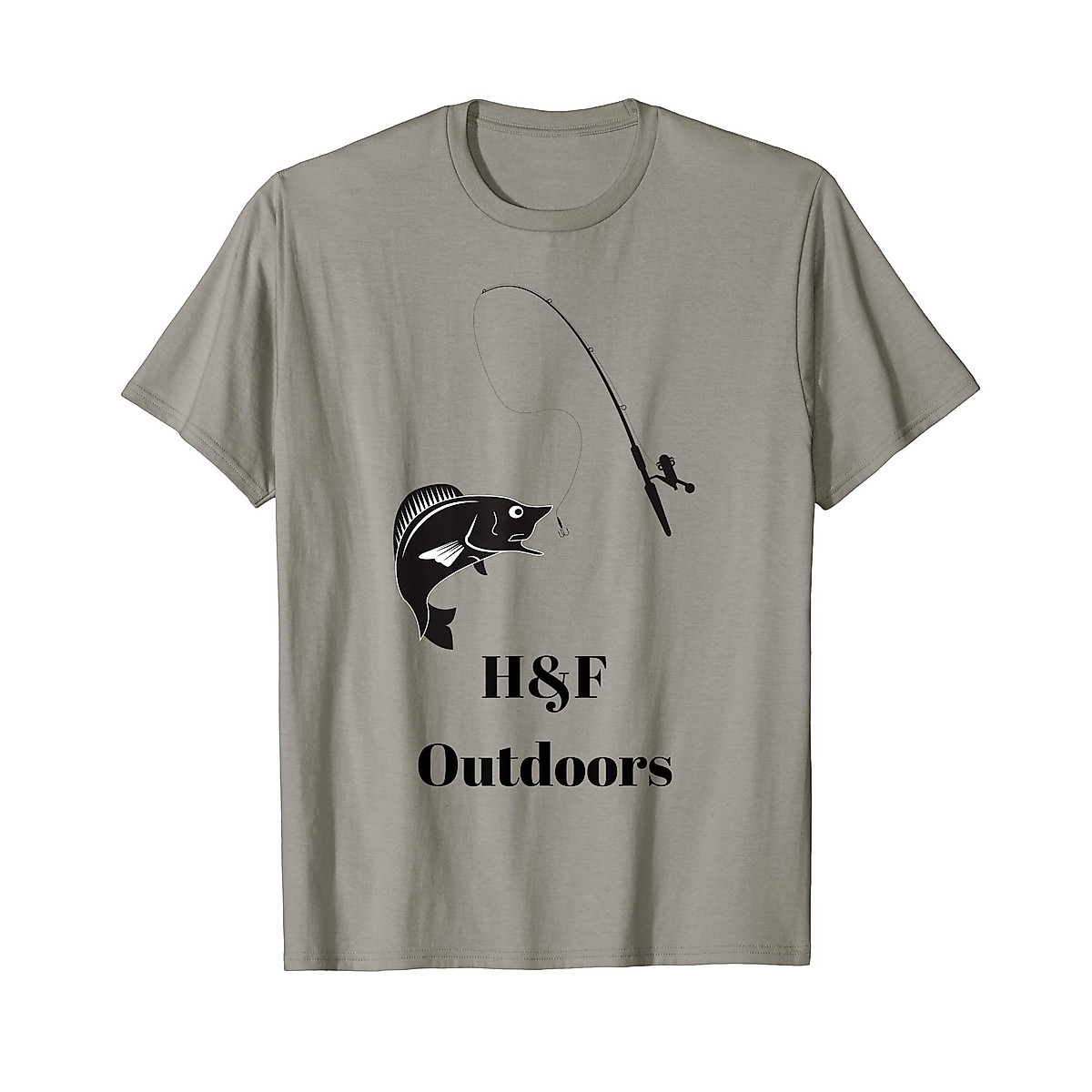H&F Outdoor Design Nice Unique Fish with Pole T-Shirt