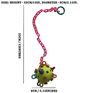 YJJKJ Pet Bird Toy, Parakeet Mini Corks and Small Pacifiers Ball Hang Parrot Chewing Foraging Toys for Medium Parrots Parakeets, Conures, Love Birds, Budgerigar, Cockatiels, Finches, Green