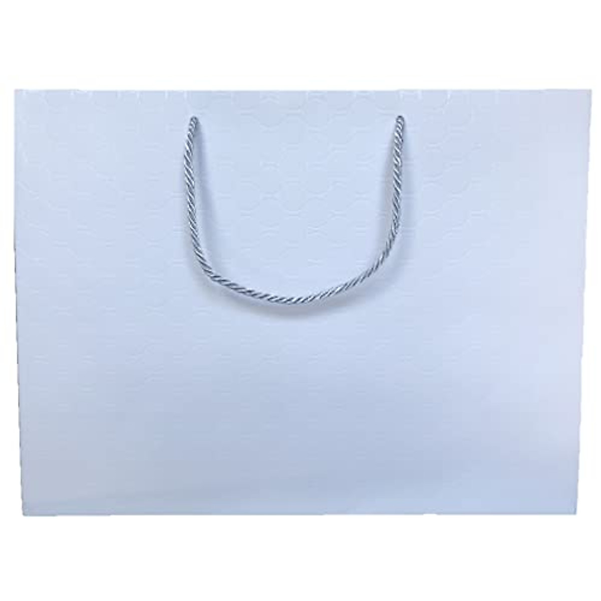MODEENI Extra Large White Gift Bags with Handles 16x6x12 White Paper Bags 16x12 Euro Tote Big Shopping Boutique Bags 10 Pack XL Luxury Wedding Bag with Silver Handles