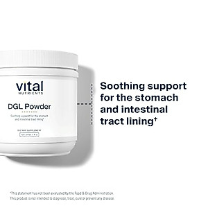 Vital Nutrients DGL Powder | Vegan Supplement | DGL Licorice Root Extract to Support Healthy Stomach Lining and Digestive Tract* | Gluten, Dairy and Soy Free | Non-GMO | 120 Grams