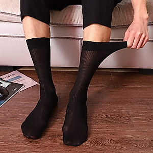 Goobester Men Tube Male Sheer Formal Dress Wear Suit Black Stocking Business Socks Black