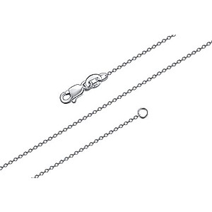 BORUO 925 Sterling Silver Cable Chain Necklace, 1mm Solid Italian Nickel-Free Lobster Claw Clasp 18 Inch