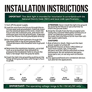 GKOLED 6 Pack Low Voltage LED Landscape Pathway Light, Outdoor Garden Yard Walkway Sidewalk Driveway Lighting, Waterproof Path Lights with Large Stake, 3W 3000K, Die-cast Aluminum Housing, Black
