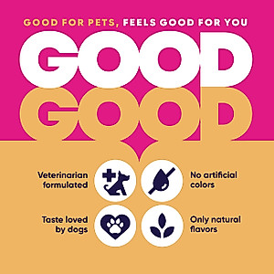 GoodGood Skin + Coat Dog Supplements; Supports Healthy Skin and a Shiny Coat; Chewable Soft Treats with Omega-3 Fatty Acids, and Vitamin E; Probiotics; 90 Natural Flavor Chews