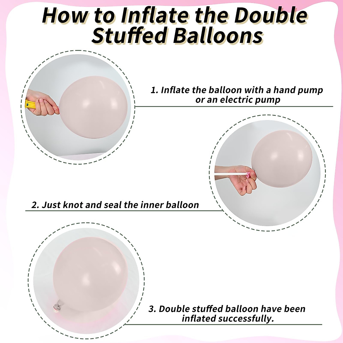 Dusty Pink Beige Gold Boho Balloon Garland Arch Kit, Neutral Blush Nude Tan Champagne Gold Double Stuffed Balloon Arch Kit for Women Birthday Wedding Baby Bridal Shower Engagement Party Decorations