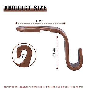 GaRhomxy Car Seat Headrest Hooks, 4 Pack Universal Auto Car Back Seat Hook Organizer for Purse Coat, Brown