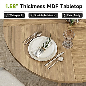 ONBRILL Round Dining Table for 4-6 Person, 47.24 Inch Kitchen Table Modern American Style, Wooden Dinner Room Table for Home Dining Room Kitchen Living Room, Light Brown (Only Table)