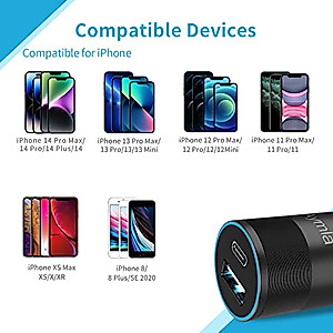 [Apple MFi Certified] 35W USB C Fast Car Charger, Compatible for iPhone 14 Pro Max/14 Plus, 13/12/11/iPad Mini 5, 20W PD & 15W USB A Dual Ports Cargador Carro Lighter Adapter+2 Pack Charging Cable