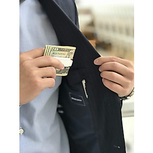 M-Clip Stainless Steel Blackout Money Clip (Chevron) - Cash and Credit Card Holder for Men - Minimalist Slim Wallet Alternative