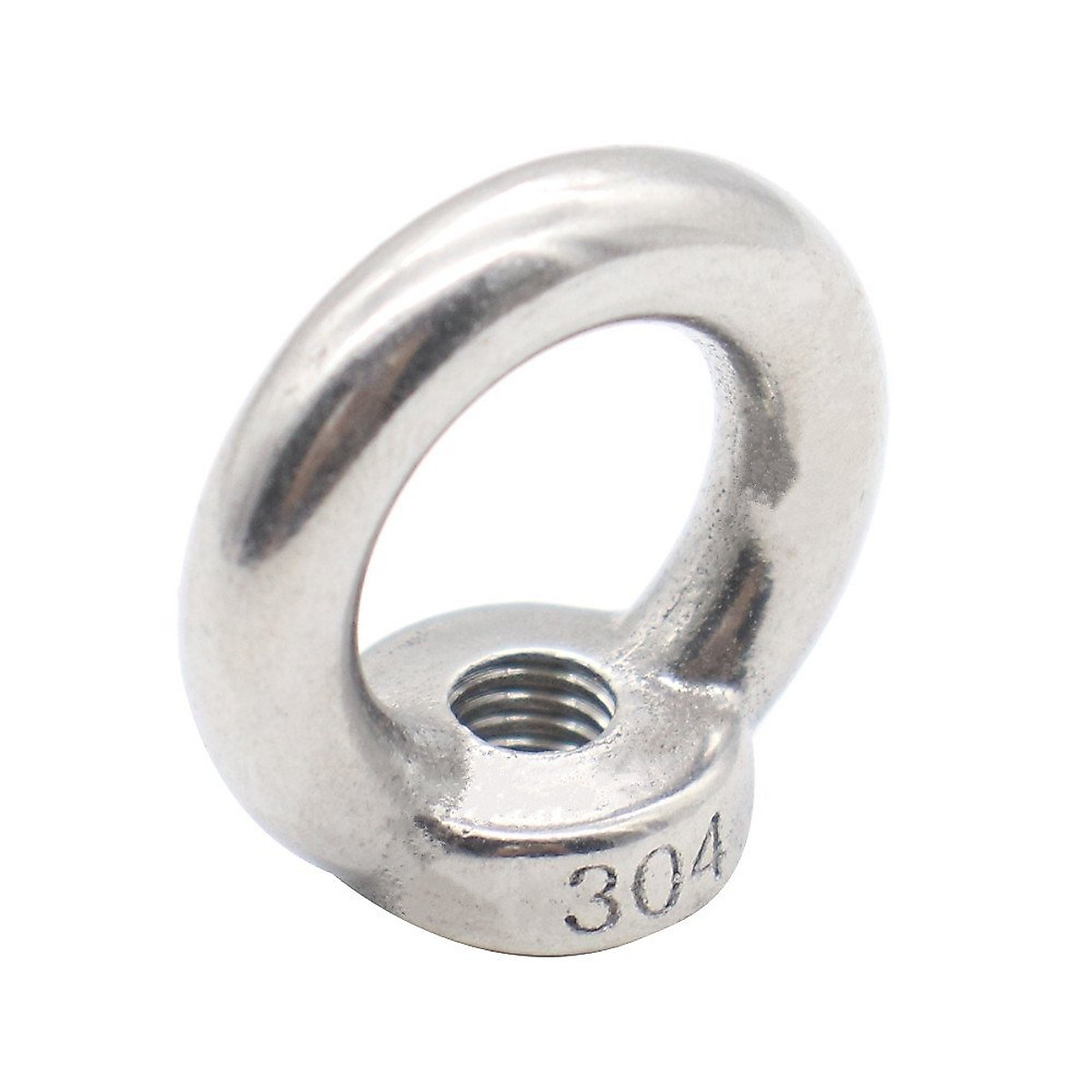 Eowpower 5 Pieces 304 Stainless Steel M8 Ring Eye Bolt Threaded Nuts