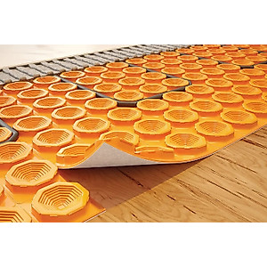 Schluter Systems Ditra Heat Electric Radiant Floor Heating Kit: Programmable Touchscreen Smart WiFi Thermostat DHERT105/BW, Heated Cable 120V 32 Sq Ft, Peel&Stick Uncoupling Membrane 50.4 Sq Ft