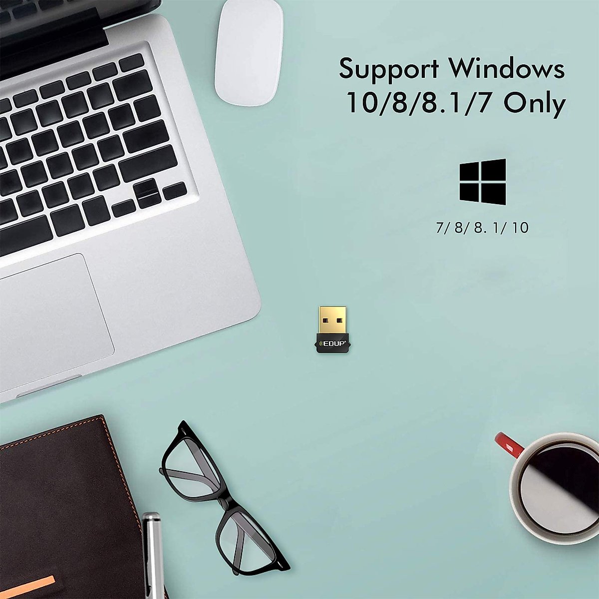 Mini USB Bluetooth 5.0 Adapter for PC,USB2.0 Bluetooth EDR Dongle for Desktop PC Laptop Compatible with Windows 10/8.1/8 /7 (Need Installed Driver)