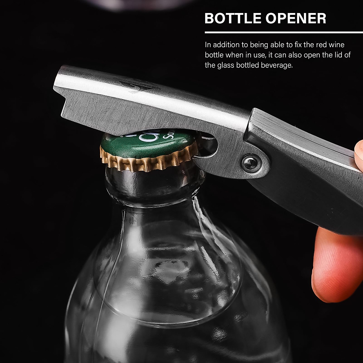 Corkscrew Bottle Opener, Stainless Steel Red Wine Opener Waiter Corkscrew Wine Openers with Foil Cutter for Bar, Restaurant, Parties Bartenders