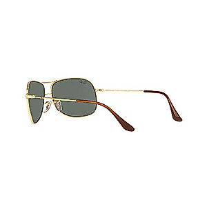 Ray-Ban RB3267 Metal Aviator Sunglasses, Gold/Green, 64 mm