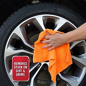 Microfiber Towels for Cars - Highly Absorbent Car Drying Towels, Lint-Free & Streak-Free Wash Multiple Use Wet Polish Dry Dust Cloth 15.7 x inch, 8 Pack, 12''