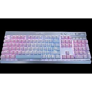 104 Keys PBT Double Shot Backlit Keycaps Translucent Keyset OEM Profile for Corsair Gaming Mechanical Keyboard K95 Platinum K70 MK.2 K65 K66 K68 RGB Strafe (Blue Pink Gradient)