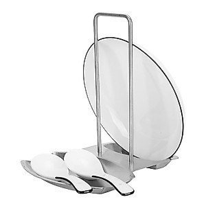Lid Organizer Pot Lid Thick 304 Stainless Steel Pot Lid Spoon Frame Stand Lid Storage Rack Pot Lid Holder Pot Lid Frame Stand Kitchen Supplies