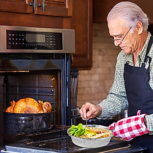 ABuff 50 Pack 9 Inch Round Aluminum Pans with Lids, Disposable Foil Pans Pie Tins Tray, Takeout Food Containers for Baking Roasting Broiling Cooking Storage and Takeout, Freezer & Oven Safe