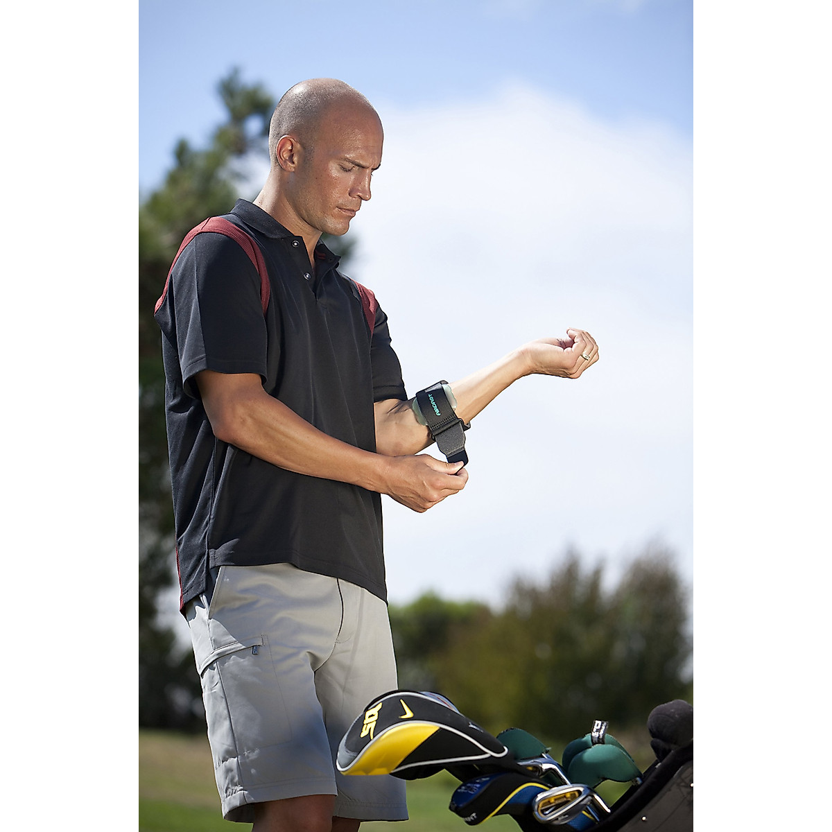 Aircast Pneumatic Armband: Tennis/Golfers Elbow Support Strap, Beige