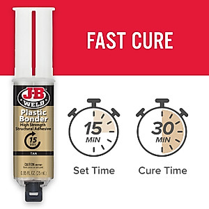 J-B Weld 50133 Plastic Bonder Structural Adhesive Syringe - Tan - 25 ml