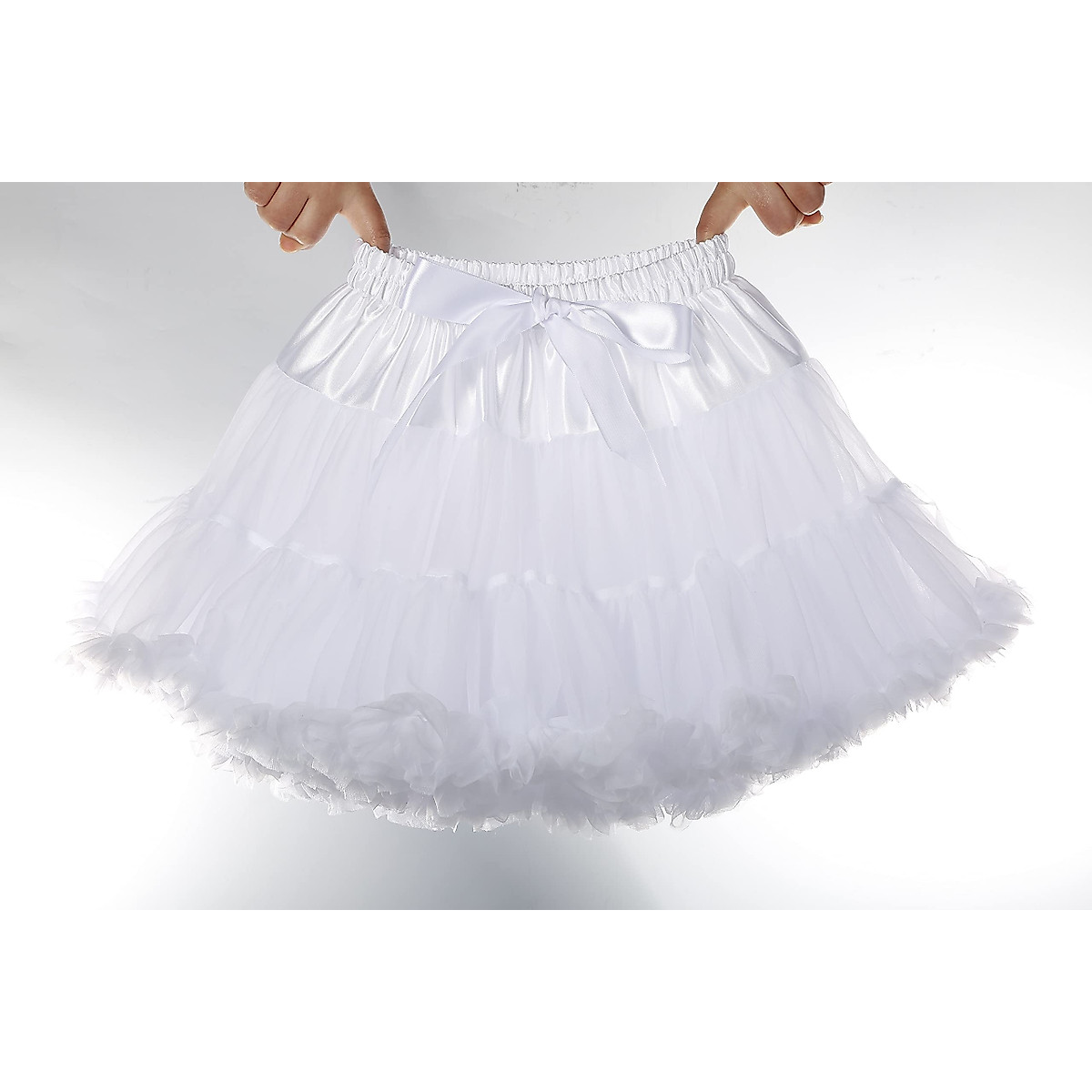 Baby Girl's Tutu Petticoat Skirts,Fluffy Soft Infant Tulle Tutus Underskirt,Ballet Pettiskirt for Little Girl for Birthday Party (M, White, m)
