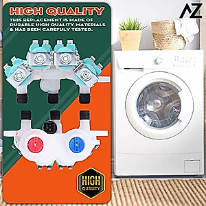 Washer Water Inlet Valve Replace For Whirlpool Cabrio WTW8500DR2 WTW8500DC2 WTW7500GC0 WTW7500GW0 WTW8500DC0 WTW5105HW0 WTW5105HW1 WTW7500GC2 WTW7500GW2 WTW8500DC5 WTW7500GW WTW8500DW WTW8500DW1