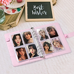 Sooez A5 Notebook Photocard Binder, 6 Budget Binder Ring Planner, Stylish Loose Leaf Personal Organizer Binder Cover with Magnetic Buckle, PU Leather Binder Women with Macaron Colors (Black)