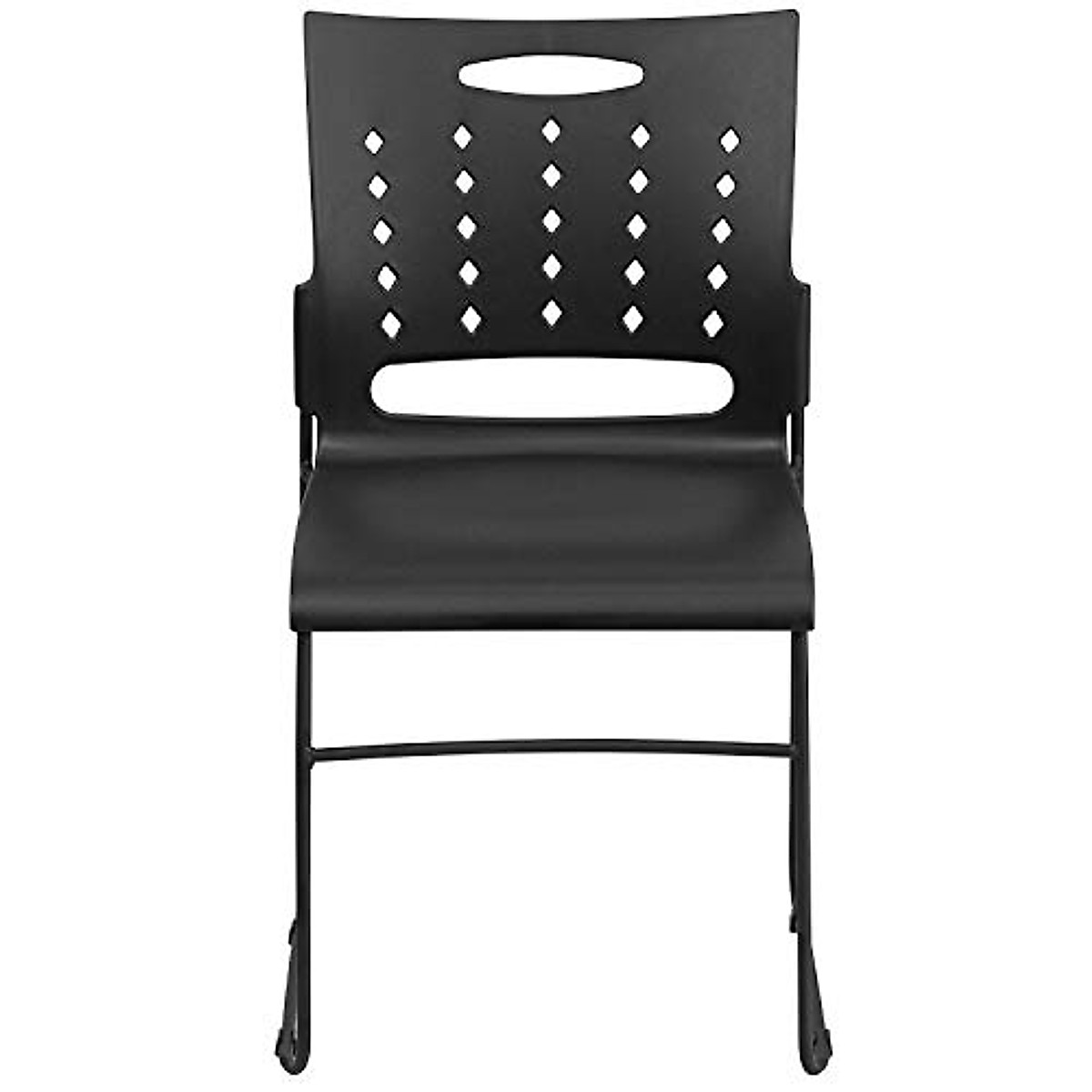 Flash Furniture HERCULES Series 881 lb. Capacity Black Sled Base Stack Chair with Air-Vent Back