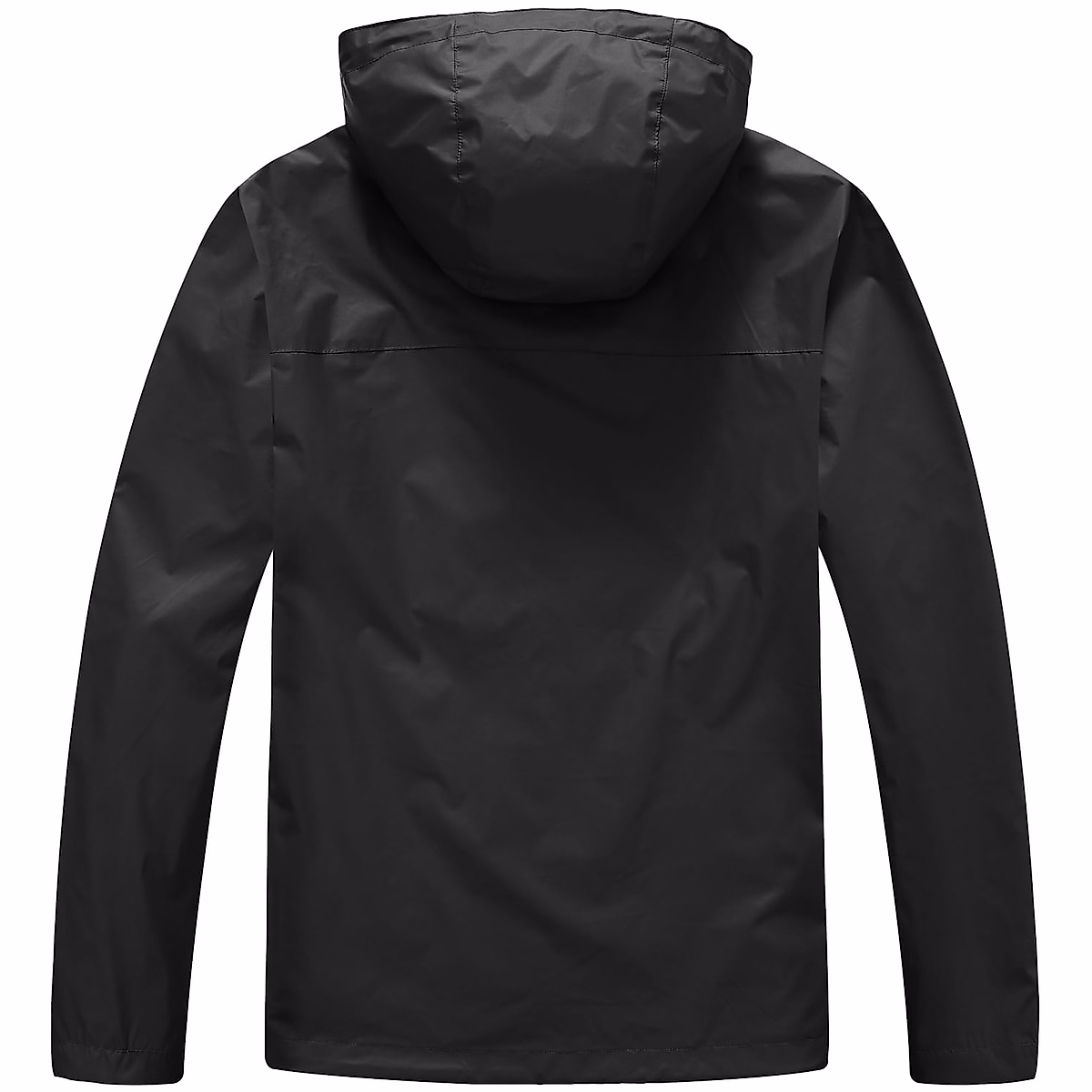 TBMPOY Men's Lightweight Rain Jackets Waterproof Hooded Running Cycling Hiking Raincoat Outdoor Windbreaker Black XXL