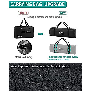 Vekkia Sheet Music Stand-Professional Portable Music Stand with Carrying Bag,Folding Adjustable Music Holder,Super Sturdy suitable for Instrumental Performance & Band & Travel