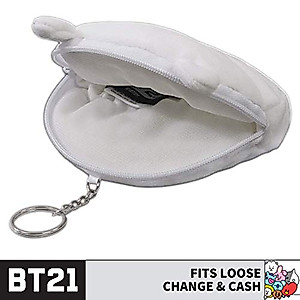 Concept One BT21 LINE FRIENDS Small Coin Purse Wallet with Keychain, RJ, One Size
