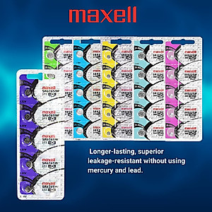 Maxell 377 Silver Oxide Watch Batteries (5 Batteries) Hologram Pack