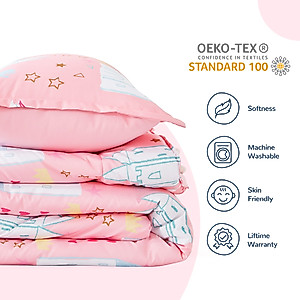 SLEEP ZONE Kids Bedding Twin Comforter Set - Super Soft & Cute Printed 2-Piece Comforter Set All Seasons for Boys, Girls, Fade Resistant, Machine Washable, Unicorn Castle