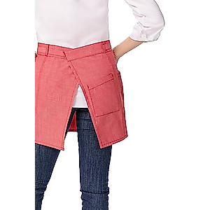 Chef Works Unisex Medford Half Bistro Apron, Coral, One Size