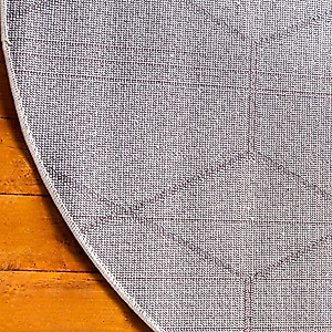 Unique Loom Trellis Frieze Collection Area Rug - Geometric (3' Round, Ivory/ Gray)