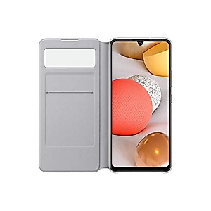 SAMSUNG Galaxy A42 5G S View Wallet Cover, Smart Sensor, Hidden Pockets, Full Protection, Sleek Design, White