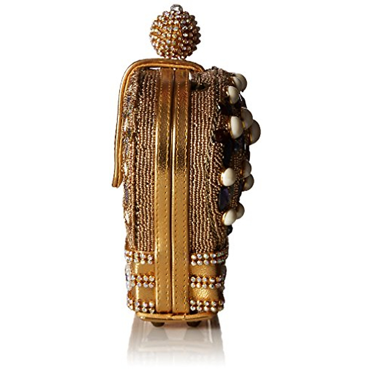 Mary Frances Queendom Beaded Jeweled Royal Crown Shoulder Handbag Purse, Gold